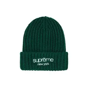 Supreme Classic Logo Chunky Ribbed Beanie - Green