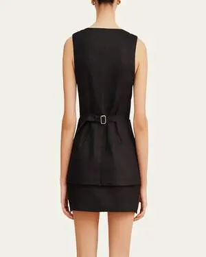 Posse Emma Linen Vest - Black