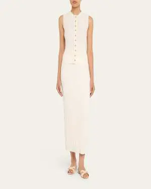 Anna Quan Serafina Button-front Knit Top