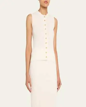 Anna Quan Serafina Button-front Knit Top