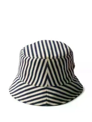 Prada Striped Bucket Hat - Blue