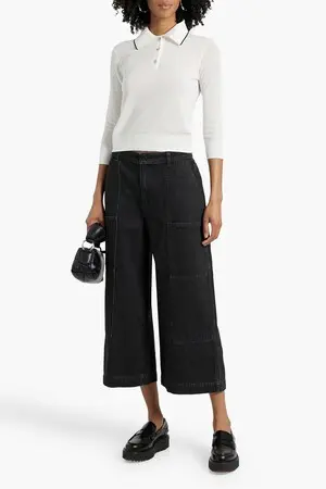 Vince Cropped High-rise Cargo Jeans - Black