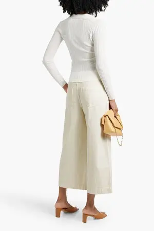 Vince Cropped High-rise Cargo Jeans - Ivory