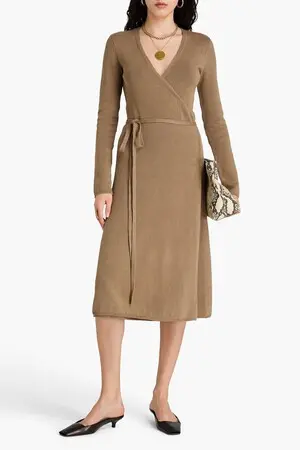 JOSEPH Linen-blend Midi Wrap Dress