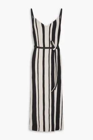 JOSEPH Striped Gauze Midi Dress