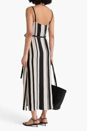 JOSEPH Striped Gauze Midi Dress