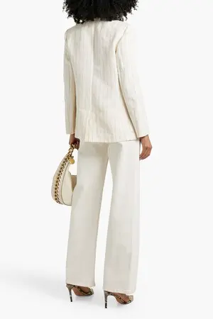 Max Mara Pinstriped Linen And Cotton-blend Blazer - Ivory