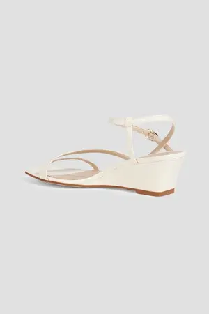 STUART WEITZMAN Oasis 50 Patent-leather Wedge Sandals