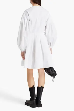 Alexander McQueen Pleated Cotton-poplin Mini Dress