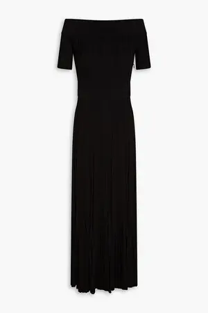 Alexander McQueen Off-the-shoulder Ribbed Midi Dress