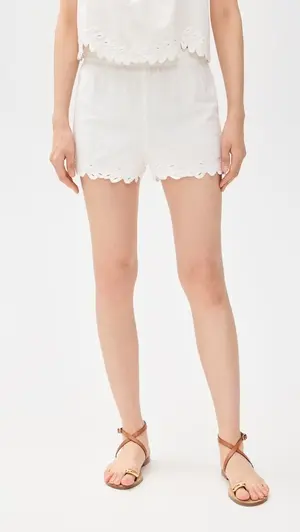 Z Supply Pesaro Embroidered Hem Shorts