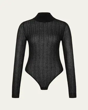 ST. AGNI Textured Knit Bodysuit