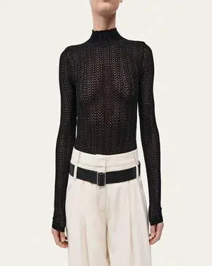 ST. AGNI Textured Knit Bodysuit