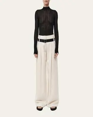 ST. AGNI Textured Knit Bodysuit