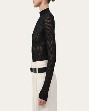 ST. AGNI Textured Knit Bodysuit