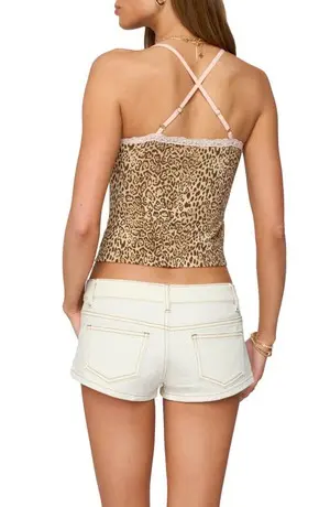 EDIKTED Animal Print Tank Top