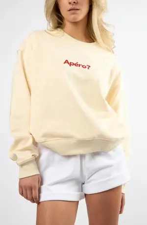 VIENS AVEC MOI Graphic Cotton Sweatshirt