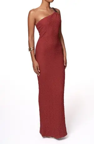 JLUXLABEL One-shoulder Maxi Dress With Beaded Strap