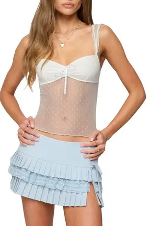 EDIKTED Dot Sheer Mesh Camisole