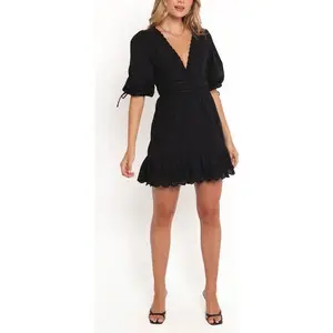 PETAL & PUP Estella Lace Trim Mini Dress