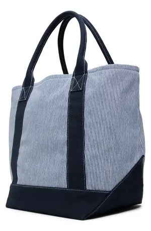 Brooks Brothers Penn Stripe Cotton Canvas Tote - Blue