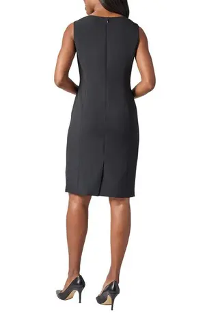 KASPER Sleeveless Stretch Sheath Dress - Black