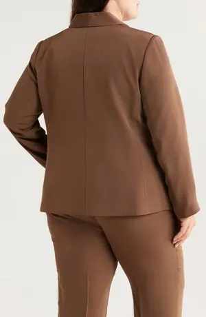 TAHARI ASL Brushed Woven One-button Blazer