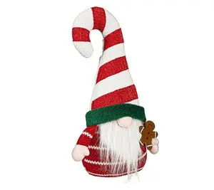 EVERGREEN Fabric Gnome With Striped Hat Table D Ecor - One-color