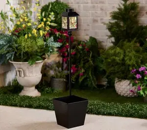 COMPASS HOME Decorative Solar Light With Planter Base - One-color