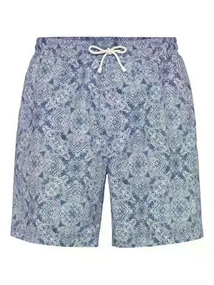 Brunello Cucinelli Patterned Swim Shorts - Blue