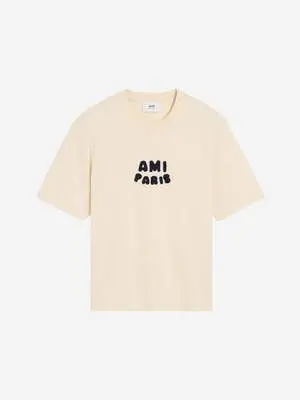 AMI Paris AMI Paris Cotton Logo T-Shirt - Beige