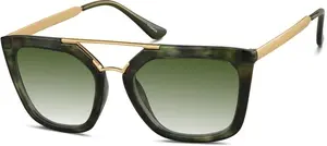 Zenni Vintage Square Full Rim Sunglasses - Green