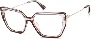 Zenni Full Rim Glitter Cat-eye Eyeglasses - Brown