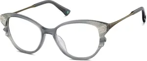 Zenni Full Rim Glitter Cat-eye Eyeglasses - Gray