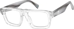 Zenni Retro Square Full Rim Frame Glasses - Clear