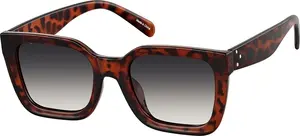 Zenni Rectangle Full Rim Sunglasses - Tortoiseshell