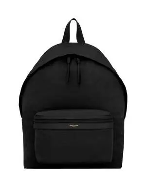 Saint Laurent City Backpack In Nylon Ripstop And Leather - Black