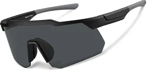 Zenni Sporty Half-rim Sunglasses - Black With Gray Lens