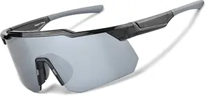 Zenni Sporty Half-rim Sunglasses - Black With Silver Mirror