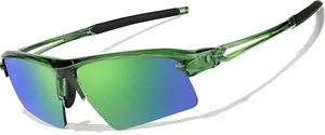 Zenni Round Frame Sunglasses Green With Green Mirror
