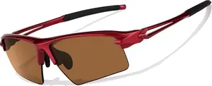Zenni Round Frame Sunglasses Red With Brown Lenses