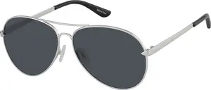Zenni Aviator Sunglasses With Stainless Steel Full Rim Frame Silver
