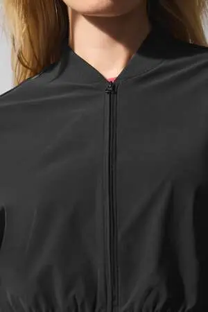 Alo Yoga Cropped Full-zip Jacket - Black