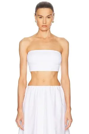 Enza Costa Essential Bandeau Top - White