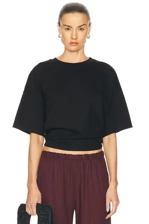 Enza Costa Supima Curve Tee - Black