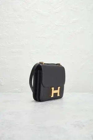 Hermès Epsom Mini Constance 18 Shoulder Bag - Noir