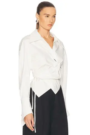 GRACE LING Pierced Dagger Oversized Wrap Shirt