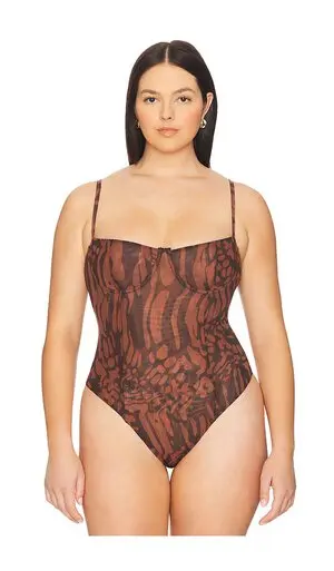 Good American Mesh Bustier Bodysuit