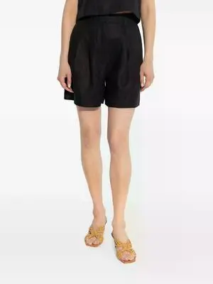 Posse Pleated Thigh-length Shorts - Black