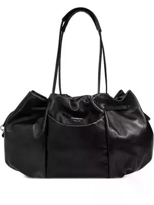 Emporio Armani Pleated Leather Tote Bag
